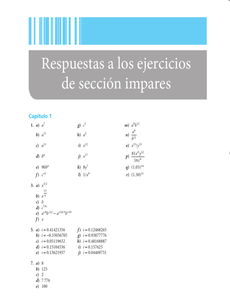 Respuestas Ejercicios Impares | PDF | Decimal | Logaritmo