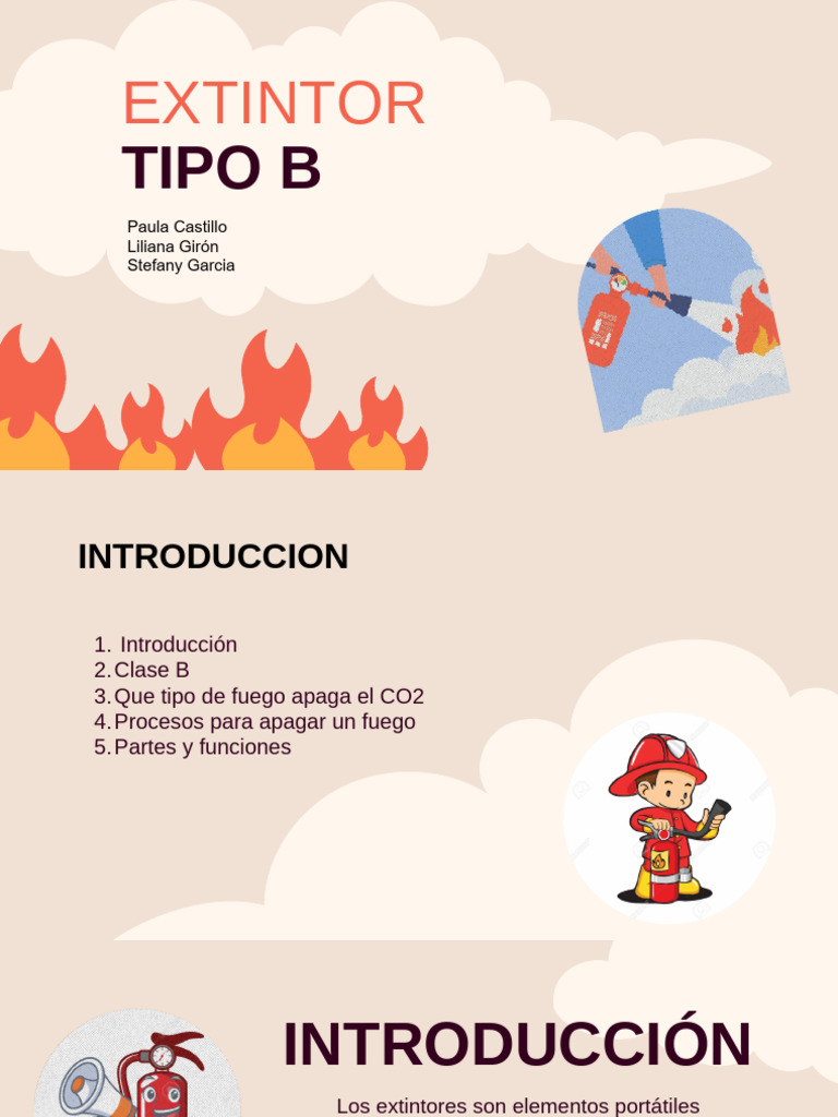 EXTINTOR TIPO B | PDF | Dióxido de carbono | Incendios
