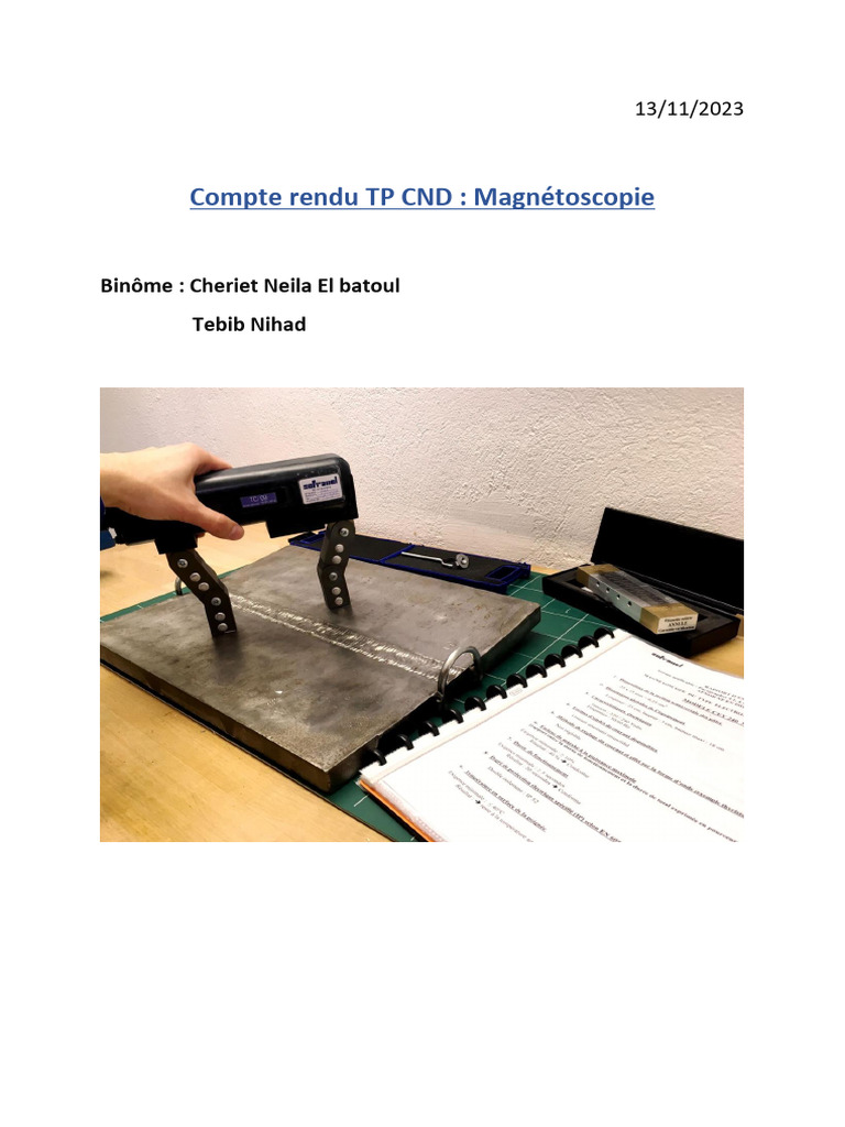 Compte Rendu TP : Magnétoscopie CND | PDF
