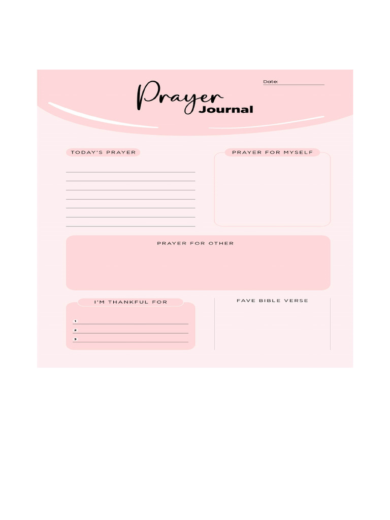 Free Prayer Journal Template - 308564.jpg | PDF