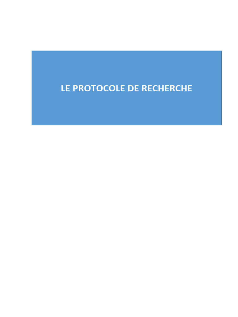 Guide complet du protocole de recherche | PDF | Méthode scientifique ...