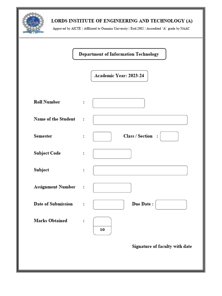 Assignment TopCover Sheet | PDF