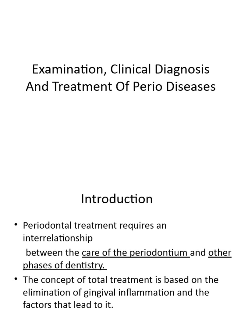 Exam, Diagno & Treat. of Perio Diseases | PDF | Periodontology ...