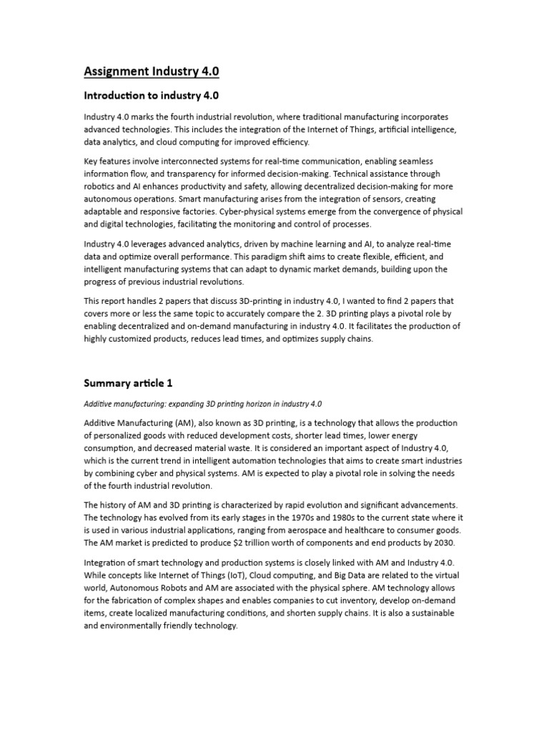 Assignment Industry 4.0 | PDF | Art | Computers