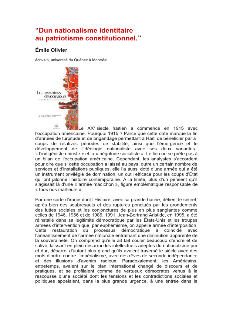 Nationalisme identitaire vs Patriotisme | PDF | Politique | Histoire