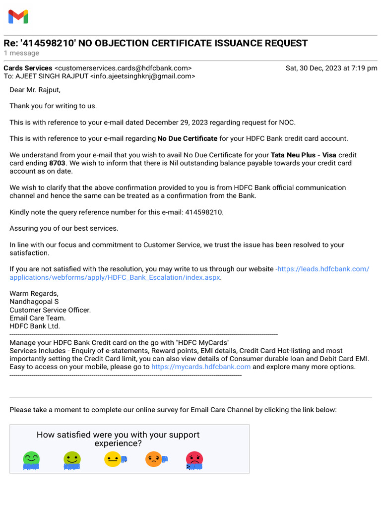 Gmail - Re - '414598210' NO OBJECTION CERTIFICATE ISSUANCE REQUEST ...