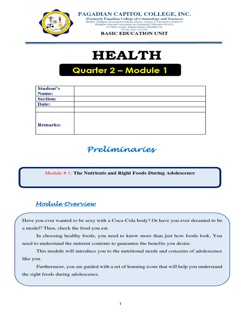 G 7 HEALTH Module 2nd Quarter | PDF