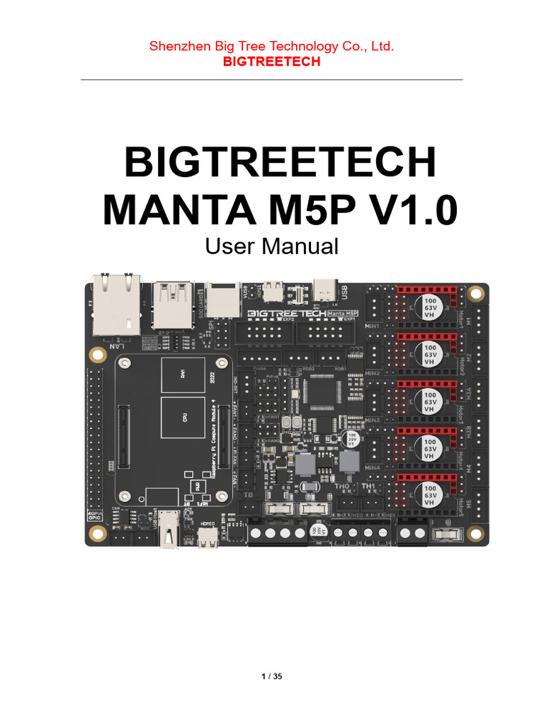 BIGTREETECH MANTA M5P V1.0 User Manual | PDF