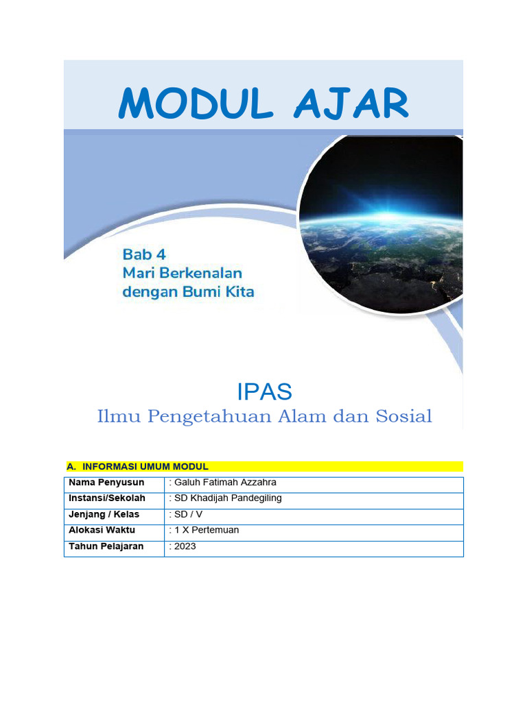 Modul Ajar IPAS Kelas 5 - BAB 4 | PDF