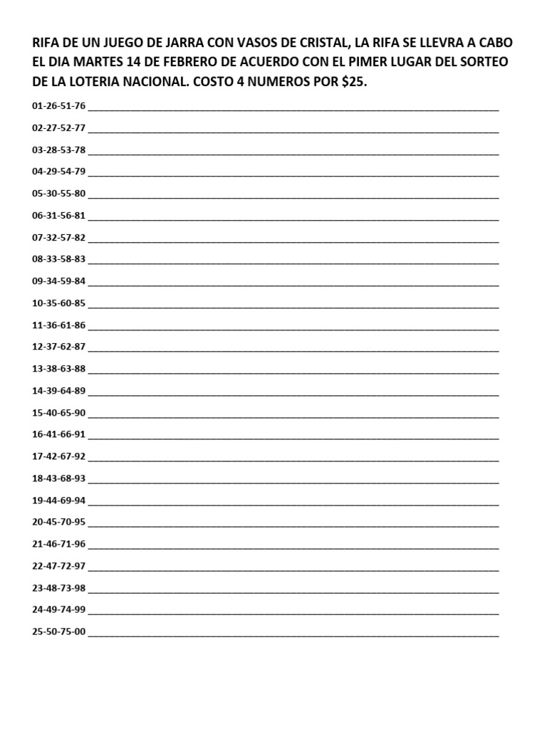 Rifa de 4 Numeros | PDF