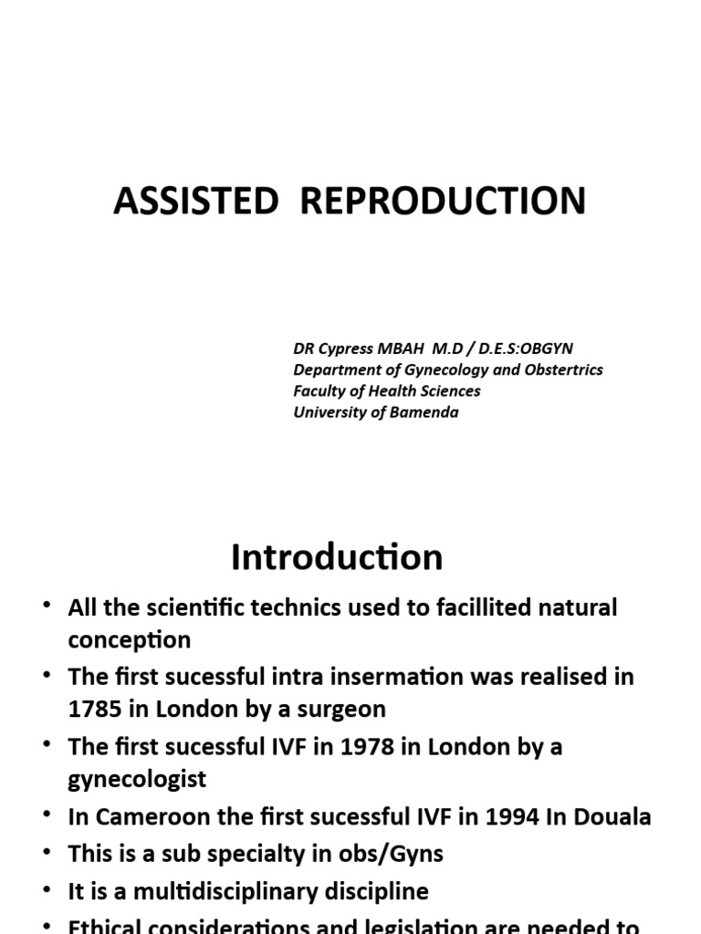 Overview of Assisted Reproduction Techniques | PDF | In Vitro ...