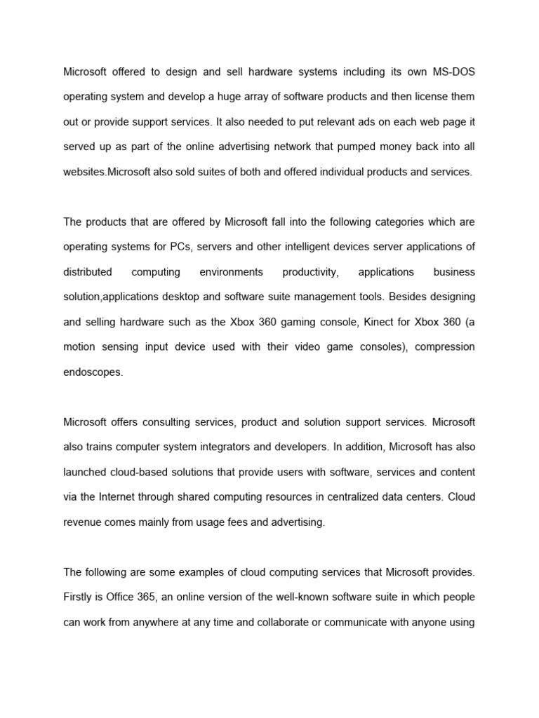 Microsoft Products and Services | PDF