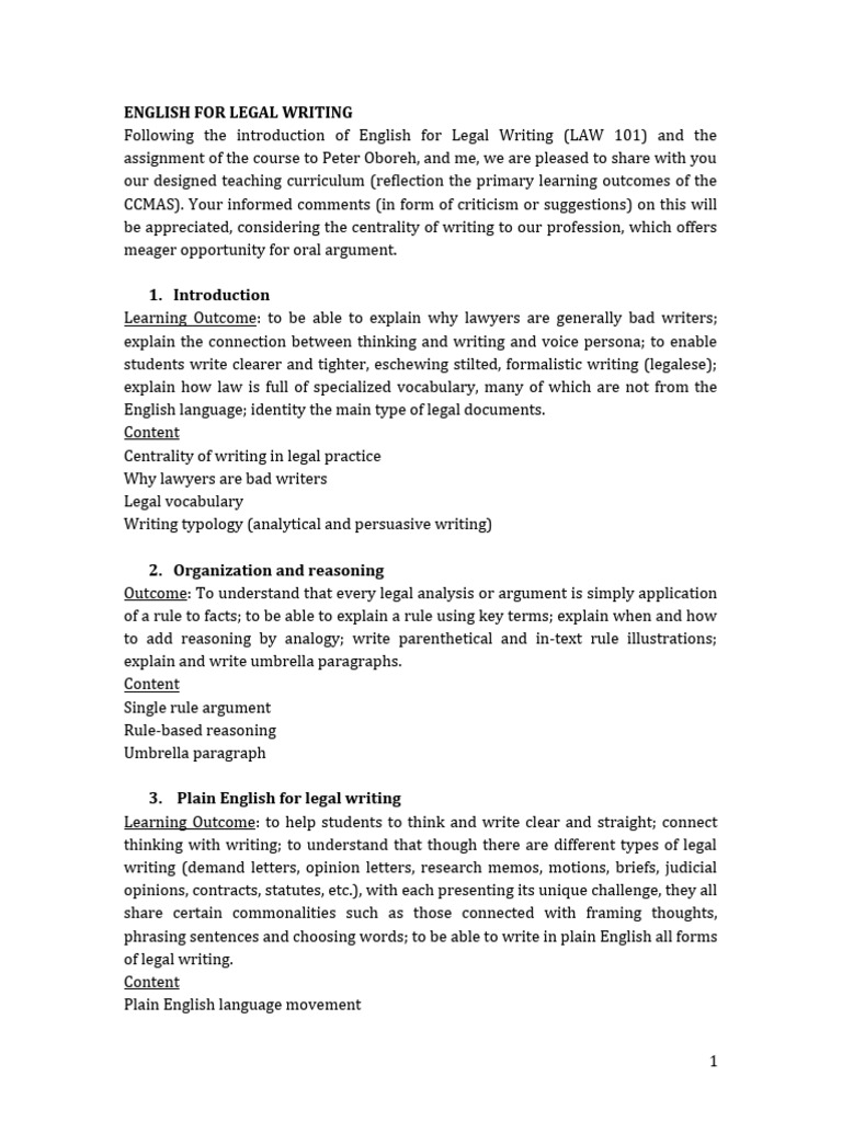 English For Legal Writing | PDF | Precedent | Common Law