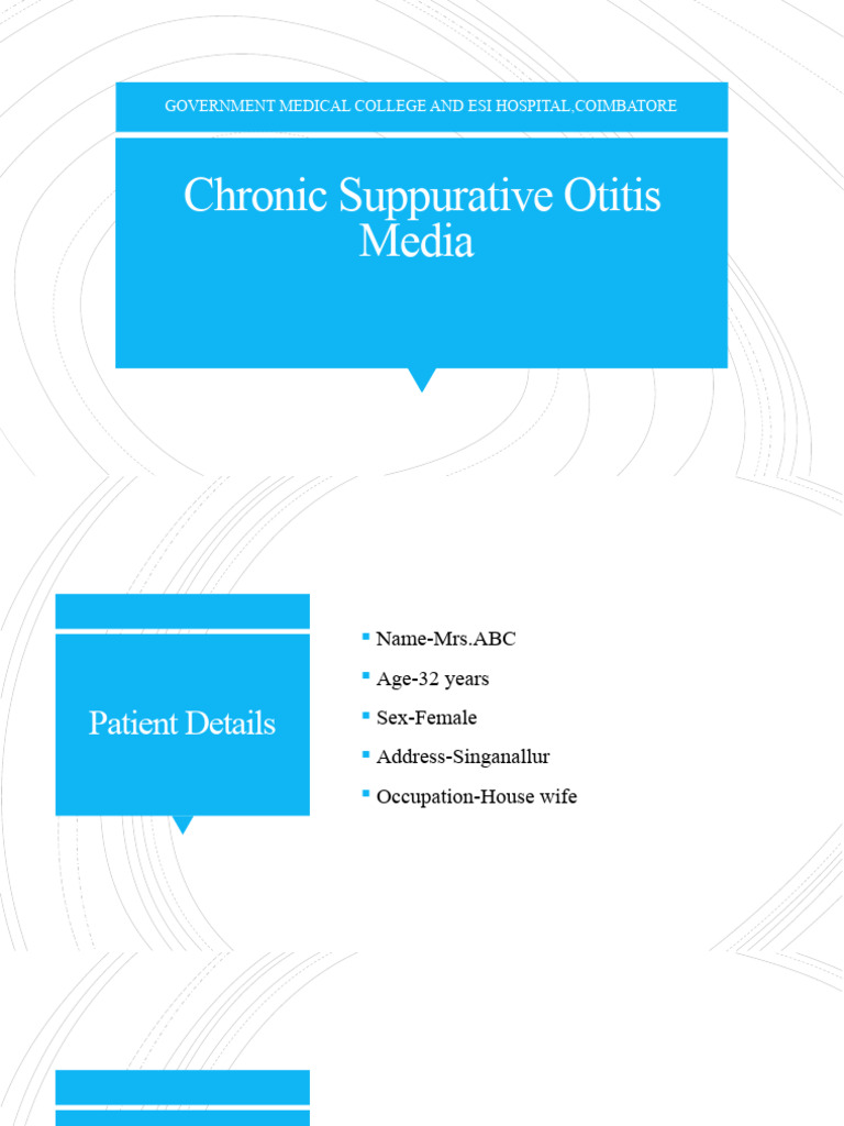Chronic Suppurative Otitis Media | PDF | Ear | Human Nose
