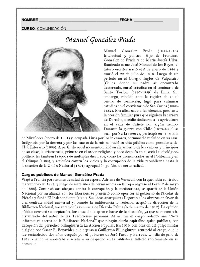 Lectura- Manuel González Prada | PDF
