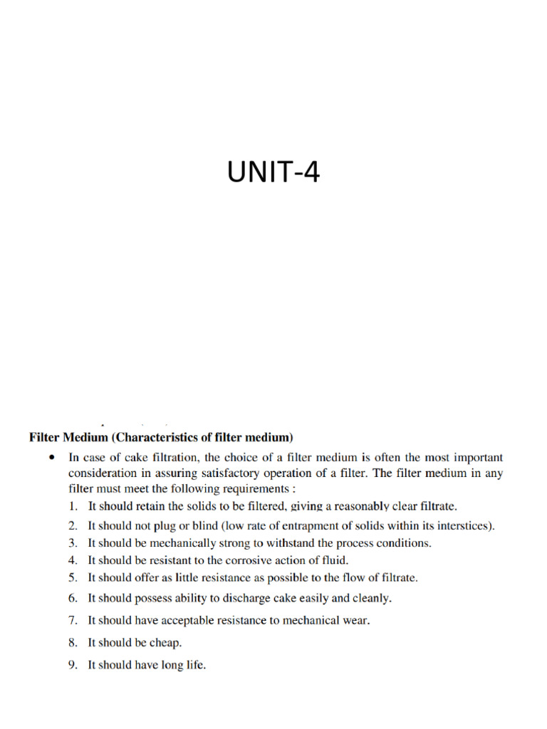 Unit 4 | PDF | Filtration | Materials