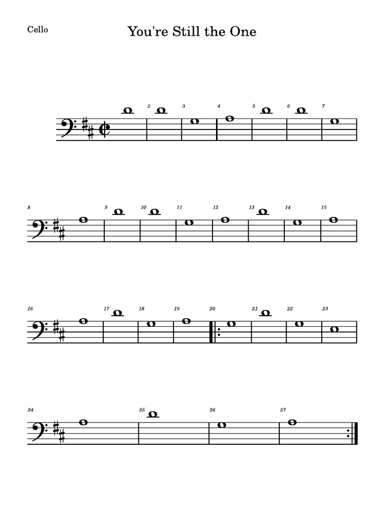 You'Re Still The One - Cello | PDF