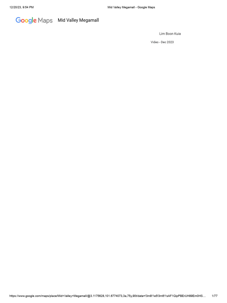 Mid Valley Megamall - Google Maps | PDF | Information Retrieval Organizations | Map