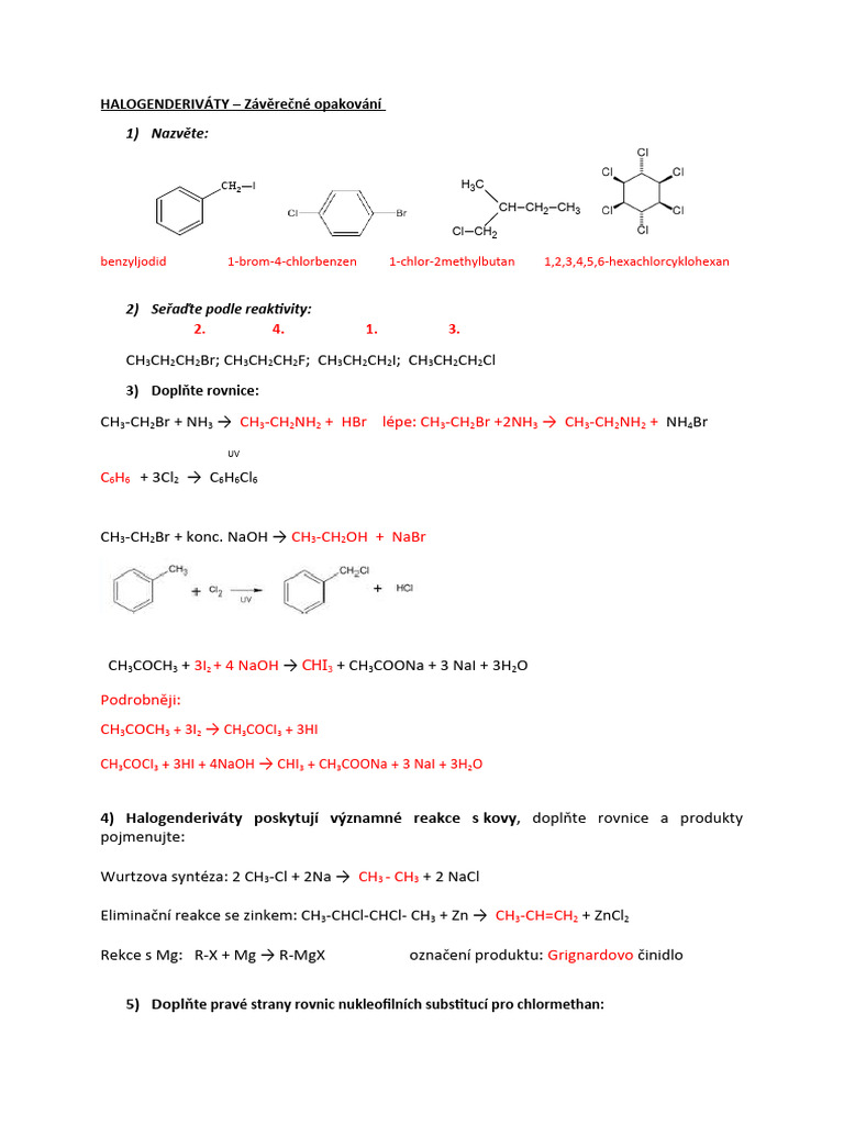 Halogenderiv Ty Z V Re N Opakov N e en | PDF