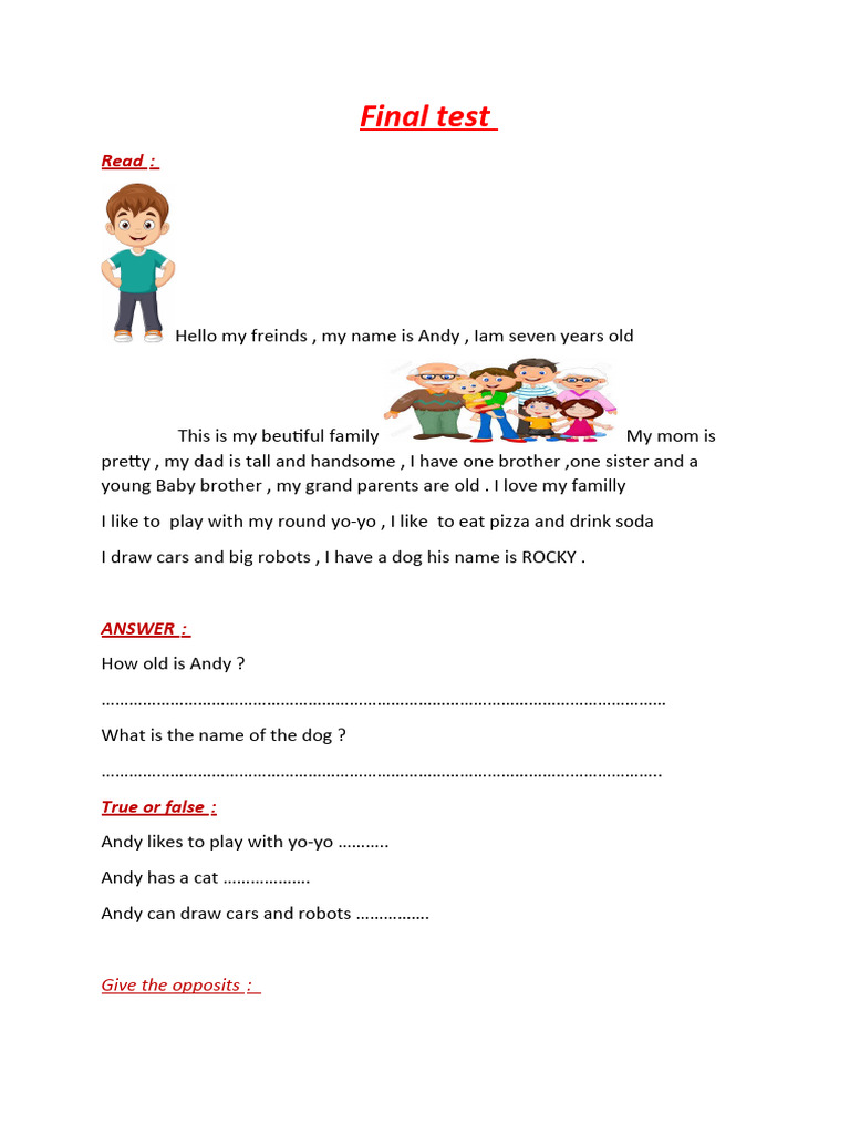 Lets Go 1 Final Test | PDF