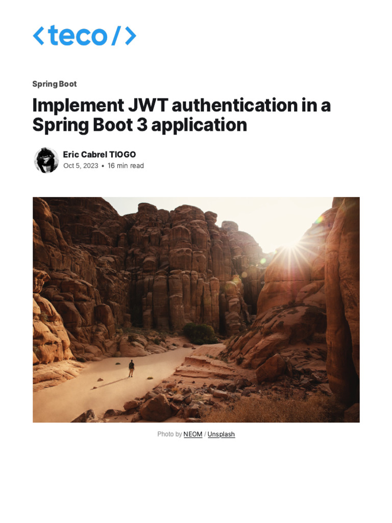 01 Jwt Authentication In Spring Boot 3 With Spring Security 6 Pdf Spring Framework Java 0151
