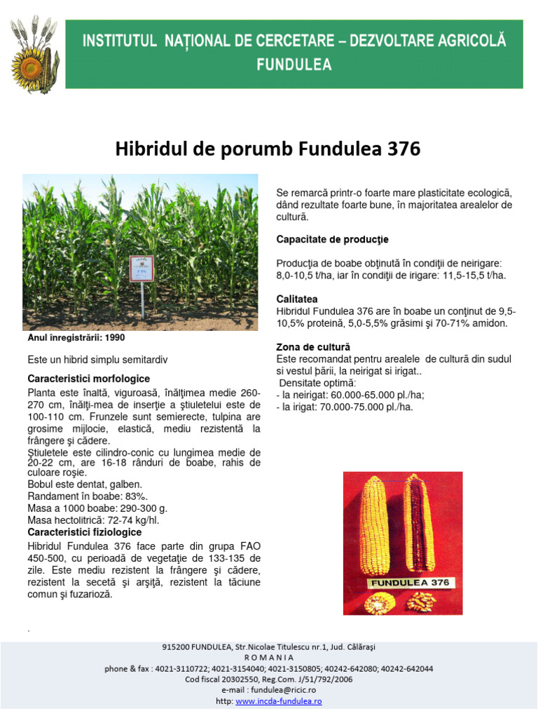 Fundulea 376 | PDF
