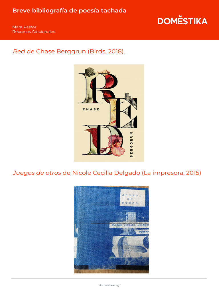 U1 - 01 - Breve Bibliografía de Poesía Tachada | PDF