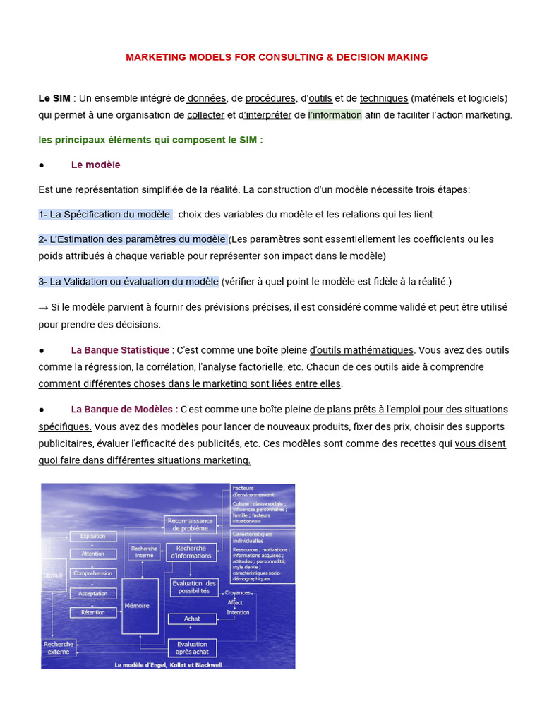 Marketing Models For Consulting & Decision Making | PDF