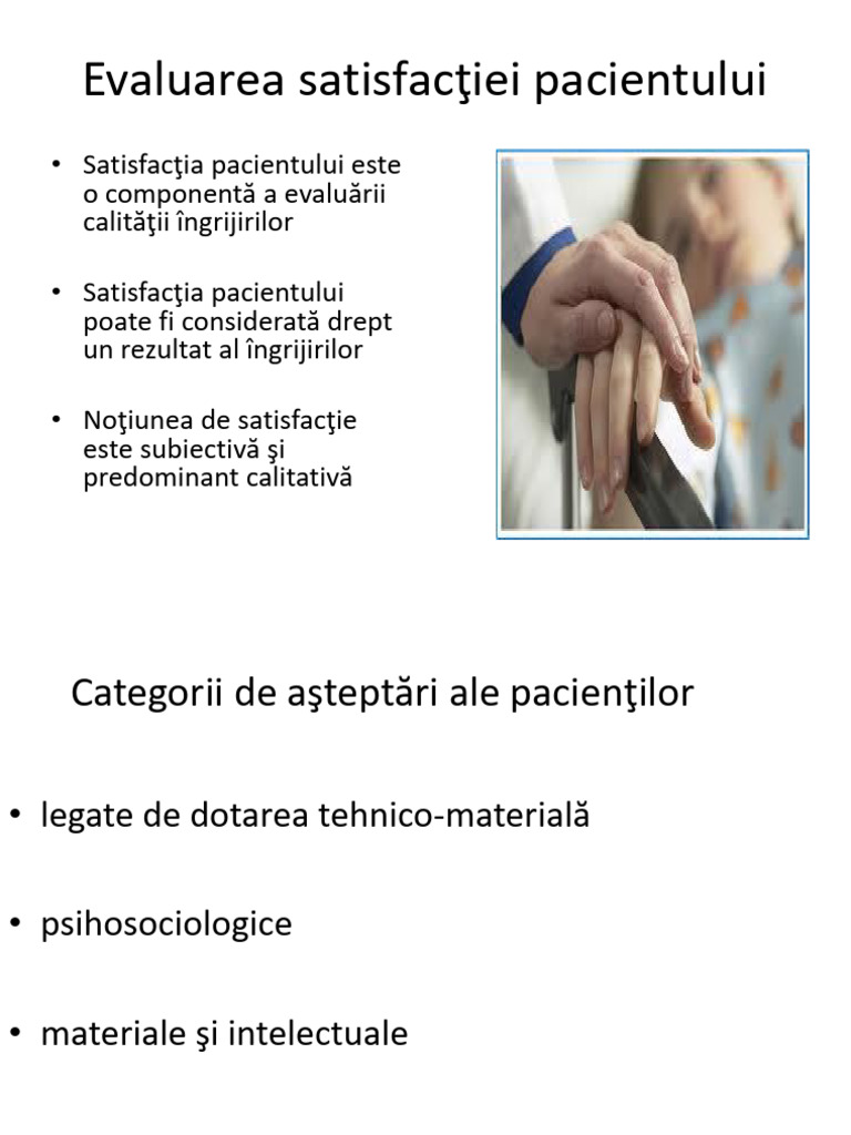 Evaluarea Satisfacţiei Pacientului | PDF