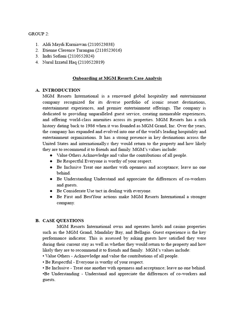 Group 2 - Case Study | PDF