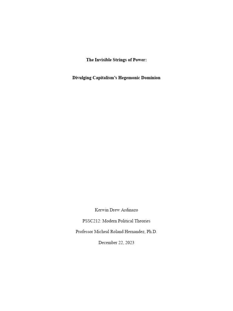 The Invisible Strings of Power: Divulging Capitalism's Hegemonic ...