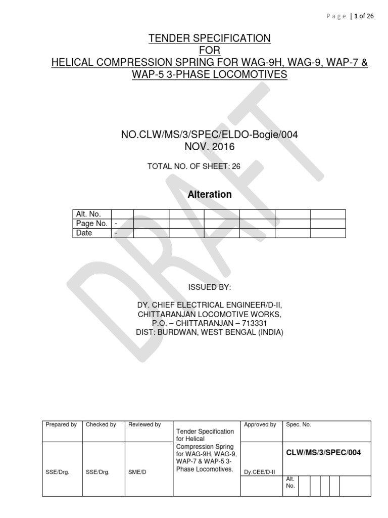 Spec. of Helical Compression Spring | PDF