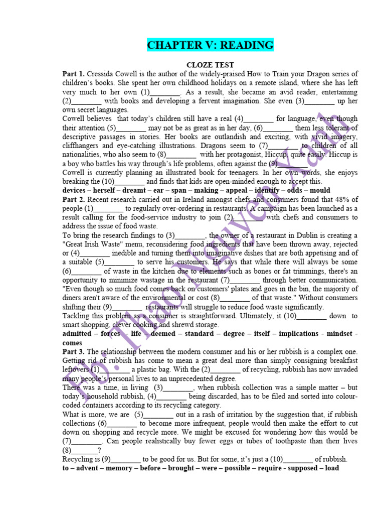 Chuyên Đề Bồi Dưỡng Hsg Thpt Có Đáp Án Chi Tiết Chuyên Đề Reading Key | PDF | Risk | Waste