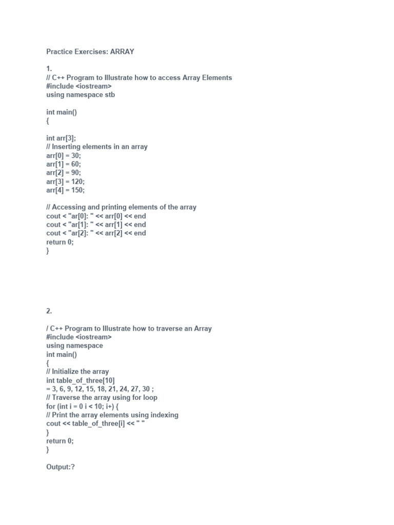 Practice Exercises | PDF | Computers | Technology & Engineering