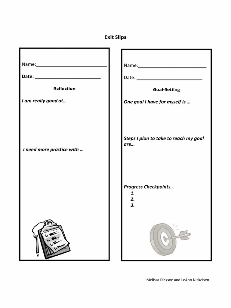 Exit Slip Template - 5 | PDF