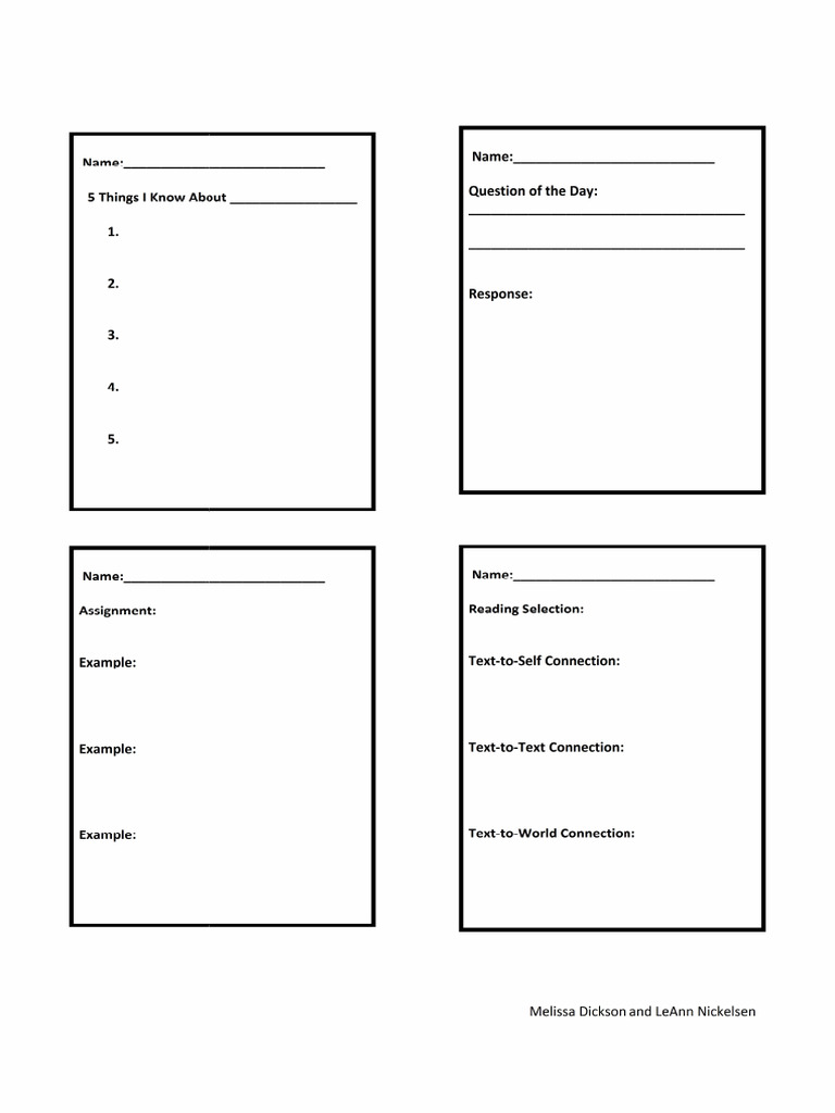 Exit Slip Template - 2 | PDF