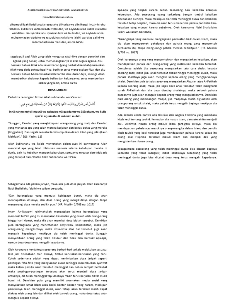 Dosa Jariyah | PDF
