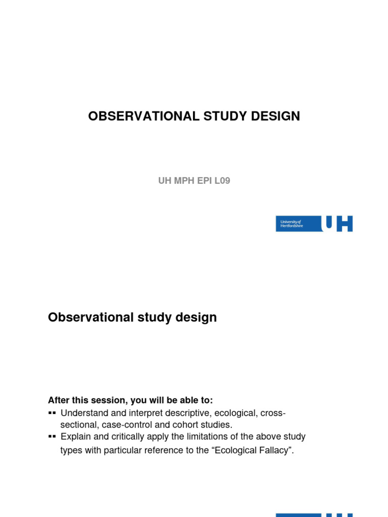 EPI L09 Observational Study Design | PDF