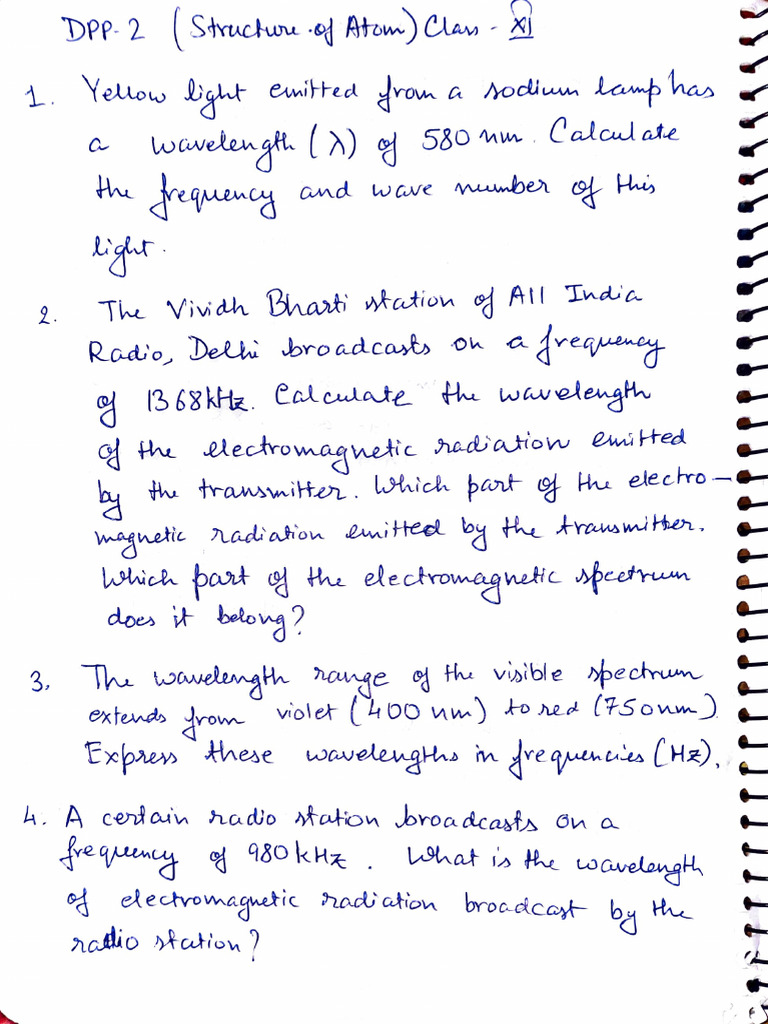 DPP 2 - Structure of Atom | PDF