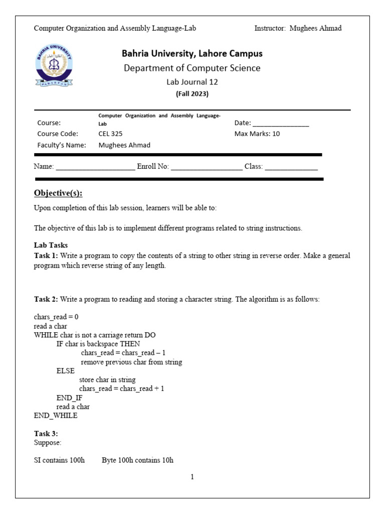 COAL LAB 12 26122023 095516am | PDF | String (Computer Science ...