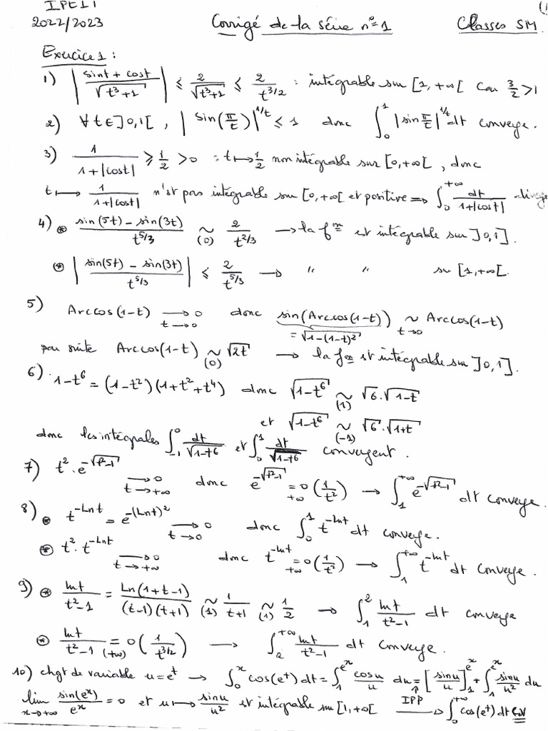 Corrigé Série1 Sep22 | PDF