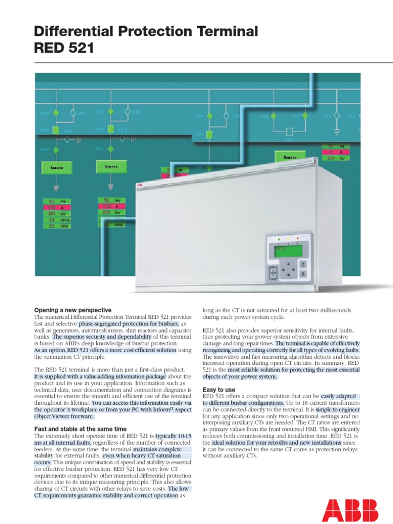 RED 521 Differential Protection Terminal | PDF