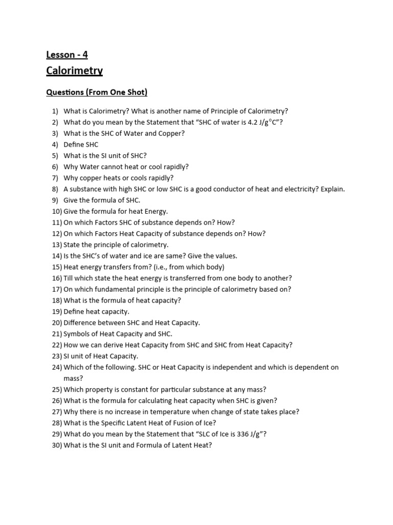 Lesson 4 Calorimetry | PDF | Heat | Latent Heat
