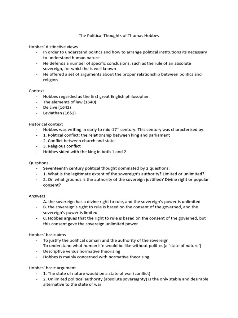 Introduction To Political Theory | PDF | Thomas Hobbes | Sovereignty