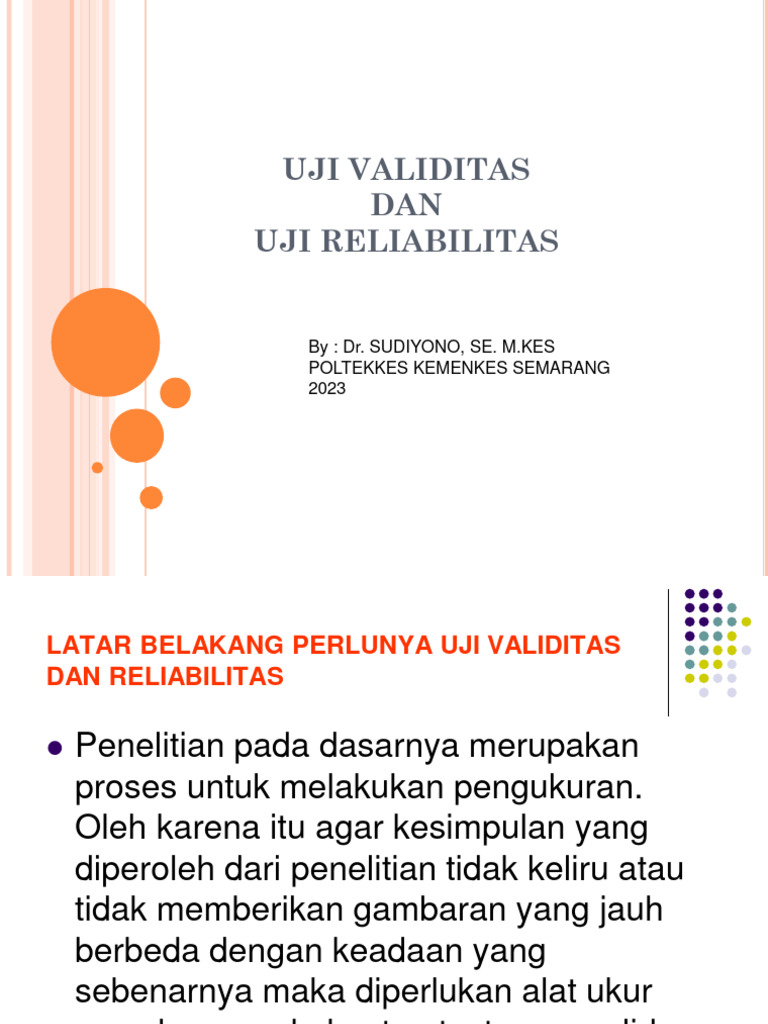 Validitas - Reliabelitas 2023 | PDF