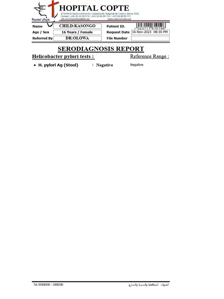 Helicobacter Pylori Tests | PDF