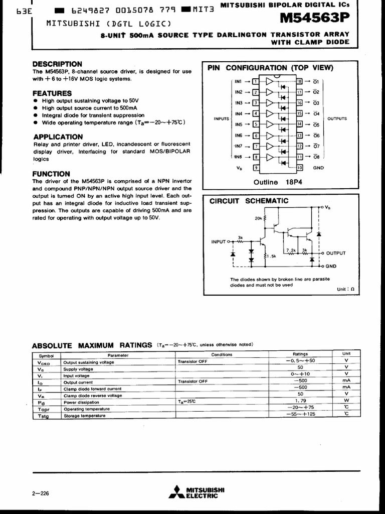M54563P Mitsubishi | PDF