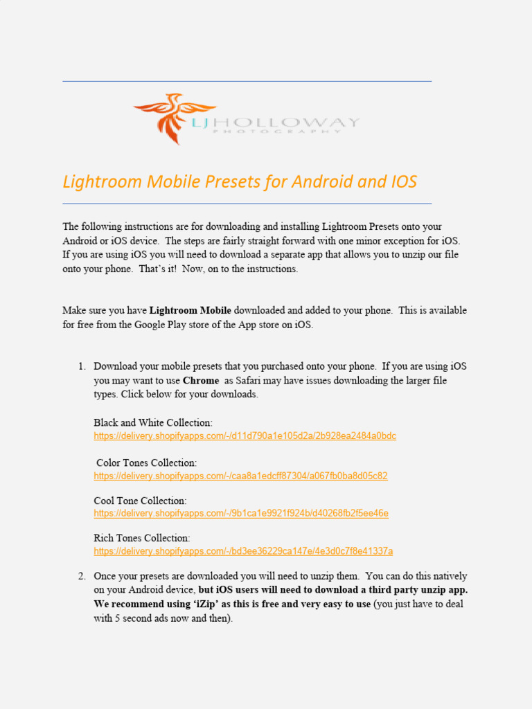The Complete Mobile Lightroom Preset Bundle | PDF | Ios | Android (Operating System)