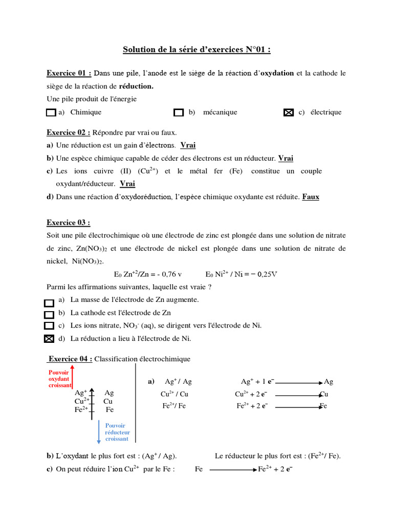 Solution de La Sã©rie 01 | PDF