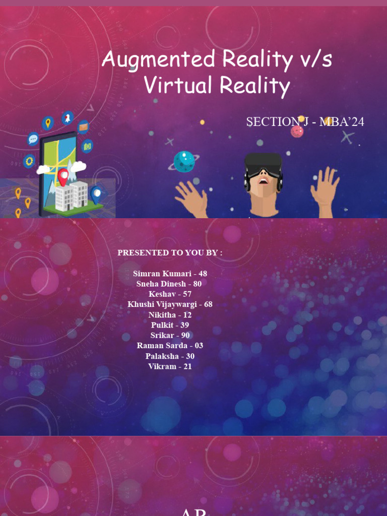 AR Vs VR | PDF | Virtual Reality | Augmented Reality